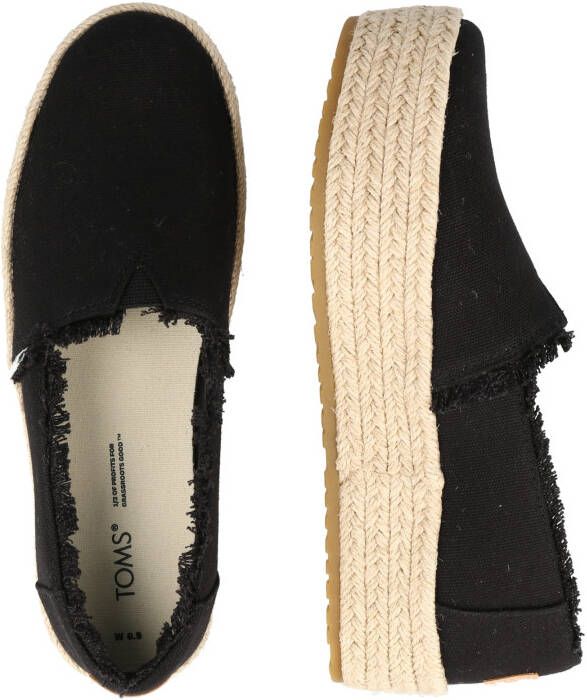 Toms Valencia Platform Espadrille 10019795 Zwart - Schoenen.nl