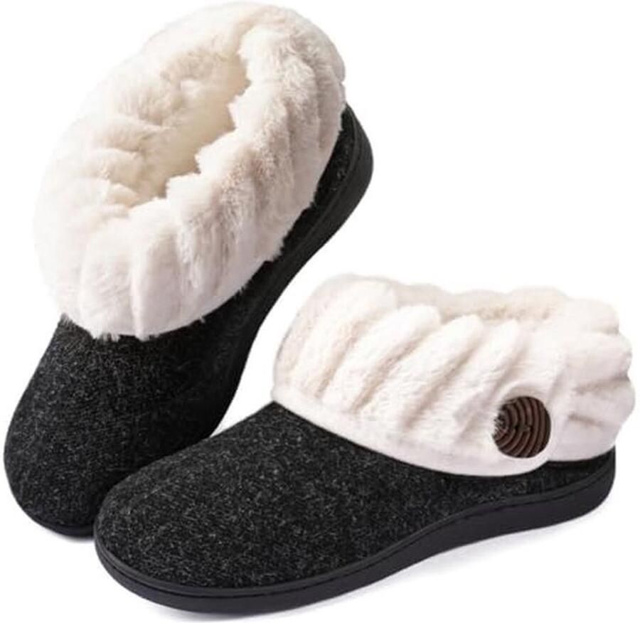 Dames Fuzzy Comfortabele Faux Fur Slippers Pelige Slip-on Schoenen voor ...