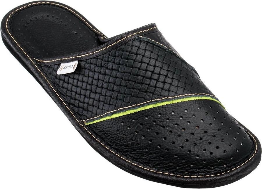 Heren Pantoffels Leer Instappers Comfortabel Binnenhuisschoenen Mannen ...