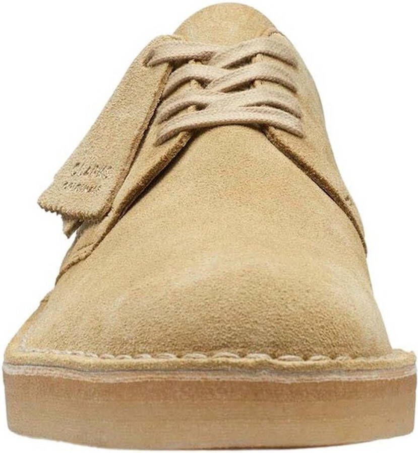Clarks Coal London Beige Suede Lage veterschoenen Heren - Schoenen.nl