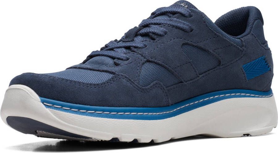 Clarks Sneaker ChartLite Tor Navy Combi Suède - Schoenen.nl