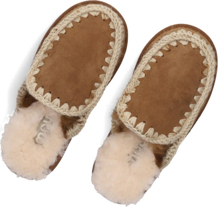 MOU Slipper Full Eskimo Stitch Pantoffels Sloffen Dames Cognac ...