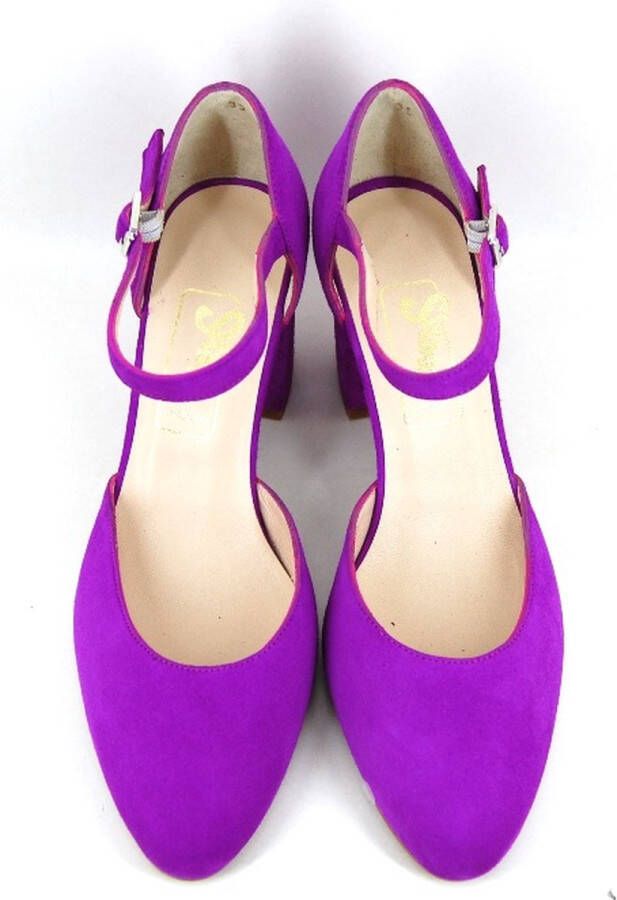 Stravers Grote Maten Schoenen 2609KK Stravers Neon Fuchsia Pumps met ...