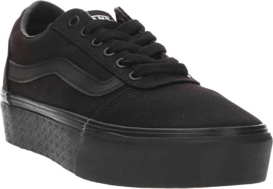 Vans Ward Platform Dames Sneakers (Canvas) Black Black - Schoenen.nl