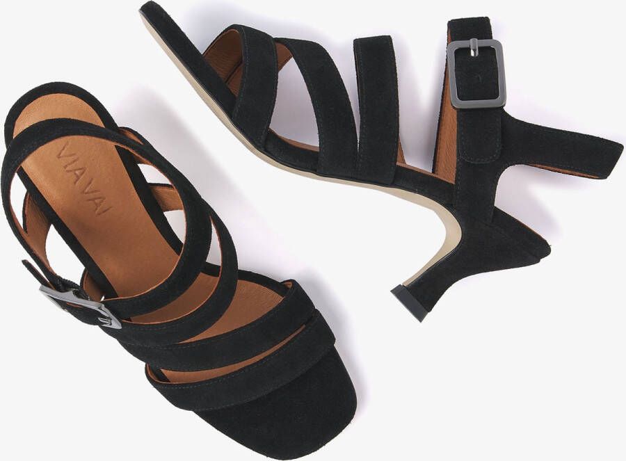 Via vai 60001 Lara Parker 02-900 Black Sandalen - Schoenen.nl
