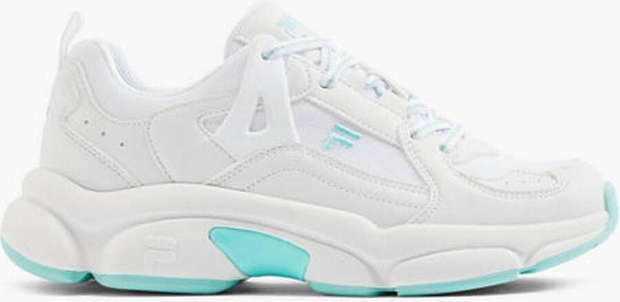 Fila Witte chunky sneaker turqoise zool - Schoenen.nl
