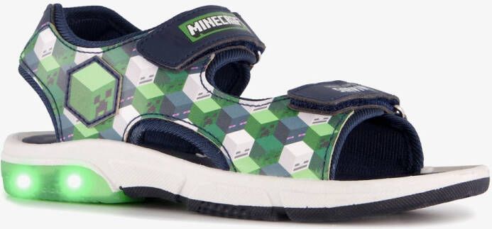 Minecraft jongens sandalen met lichtjes blauw - Schoenen.nl