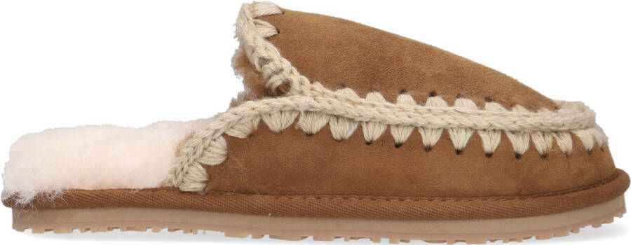 MOU Slipper Full Eskimo Stitch Pantoffels Sloffen Dames Cognac ...