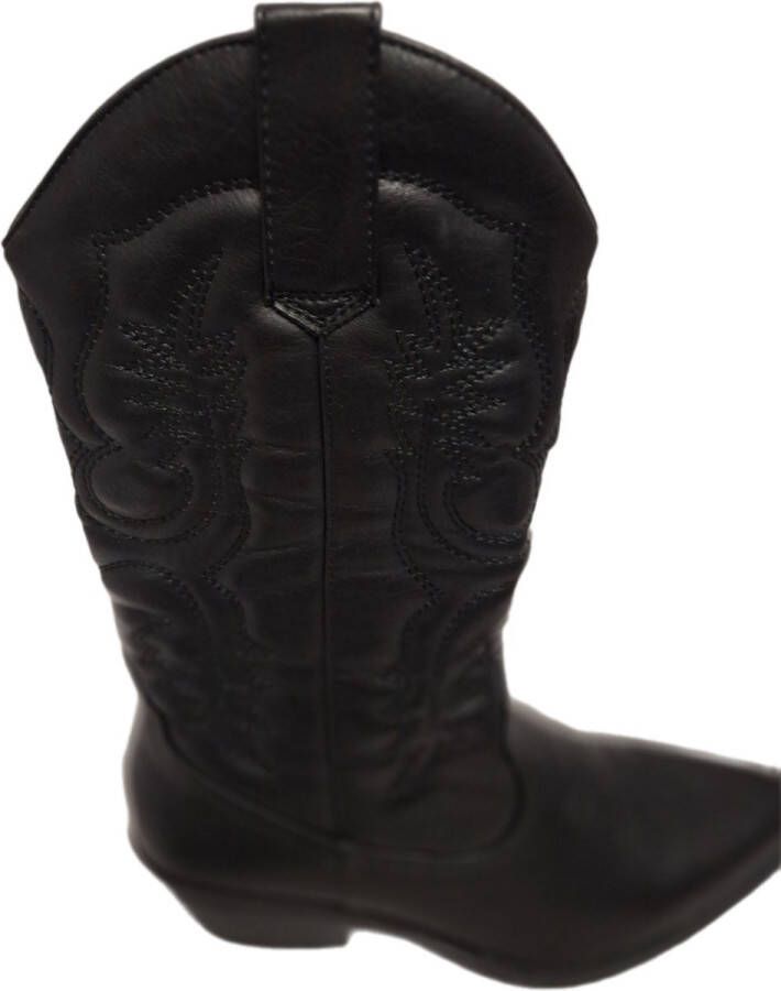 RUON COW BOOTS-BLACK- LEDERLOOK - Schoenen.nl