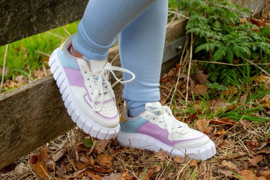 Shoes world de Sneakers met pastelkleuren - Schoenen.nl