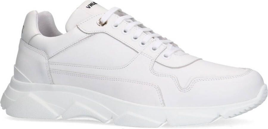 Van Lier Heren Witte leren sneakers - Schoenen.nl