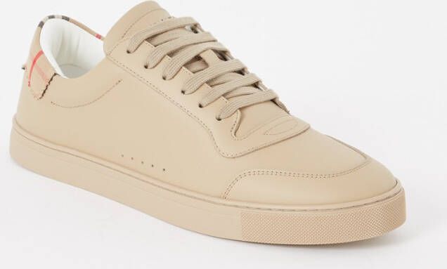 Burberry Leren Sneakers met Vintage Check Print Beige Heren - Schoenen.nl