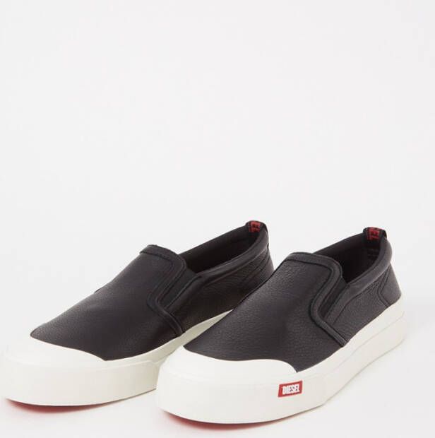 Diesel S-Athos Slip On Slip-on sneakers in plain leather Black Heren ...
