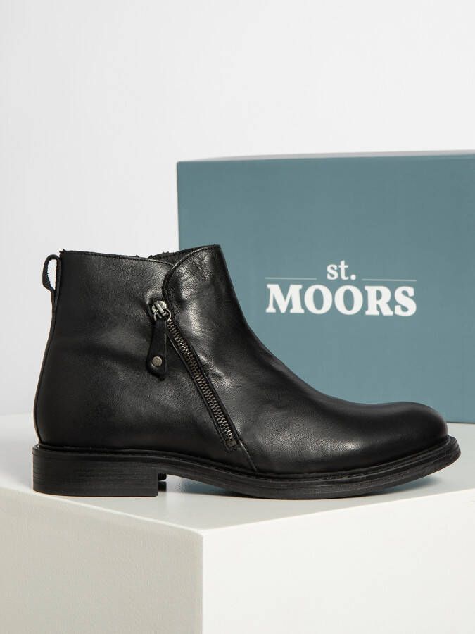 St. Moors Enkellaarsjes in zwart voor Heren - Schoenen.nl