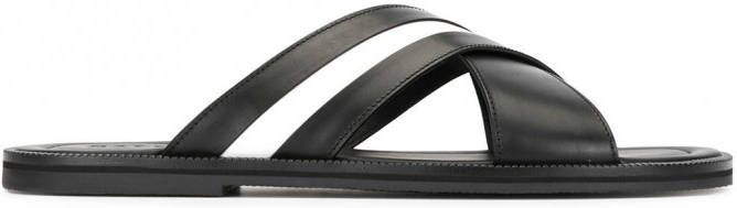 Bally Slippers met logostreep Zwart - Schoenen.nl