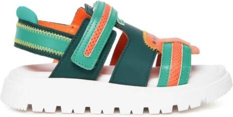 Marni Kids Gladiator sandalen met plateauzool Groen - Schoenen.nl