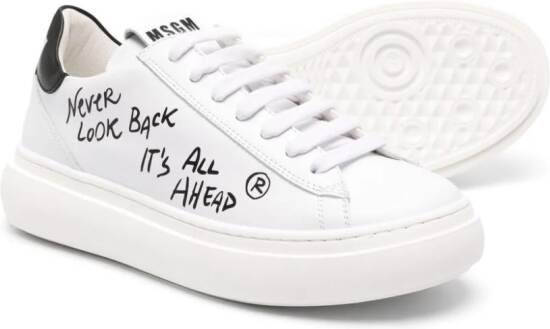 MSGM Kids Sneakers met tekst Wit - Schoenen.nl