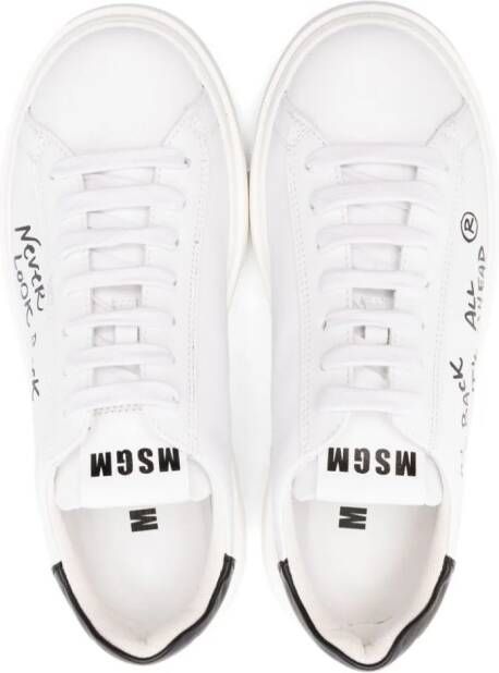 MSGM Kids Sneakers met tekst Wit - Schoenen.nl