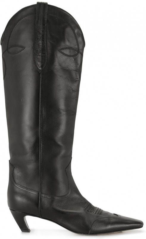 KHAITE Dallas knielaarzen Zwart - Schoenen.nl