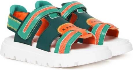 Marni Kids Gladiator sandalen met plateauzool Groen - Schoenen.nl