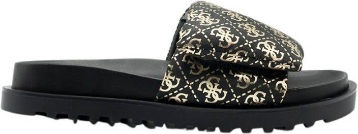 GUESS Fabetzy Dames Slippers Black Platino - Schoenen.nl