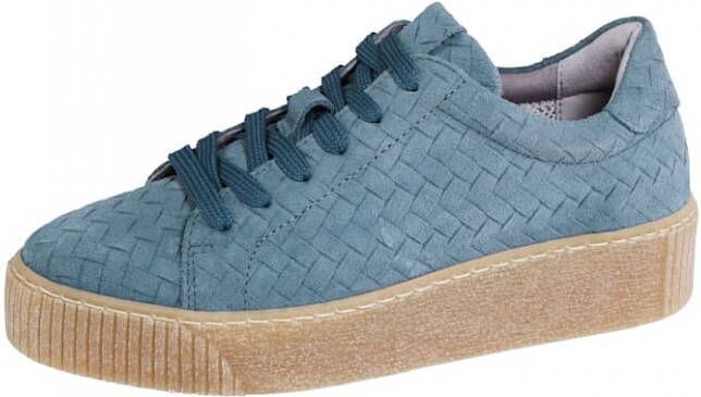 Liva Loop Sneaker in mooie gevlochten look Lichtblauw - Schoenen.nl