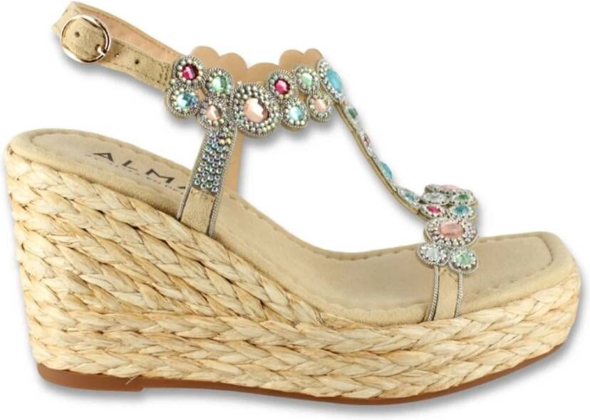 Alma en Pena Plateau sandalen Beige Dames - Schoenen.nl