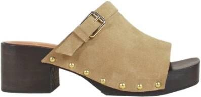 Anaki Macarena Leren Klompen Beige Dames - Schoenen.nl
