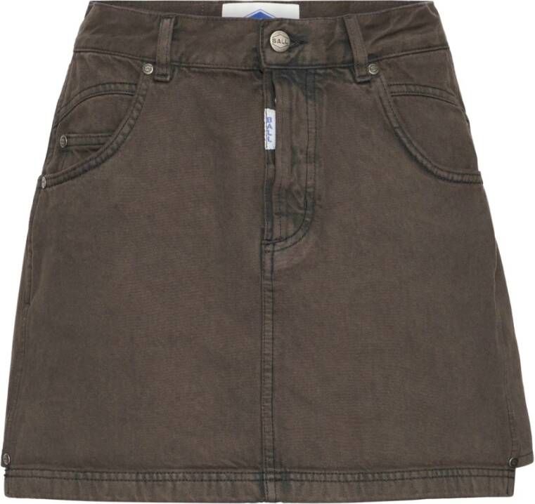 Ball Denim Mini Rok Koffieboon - Schoenen.nl