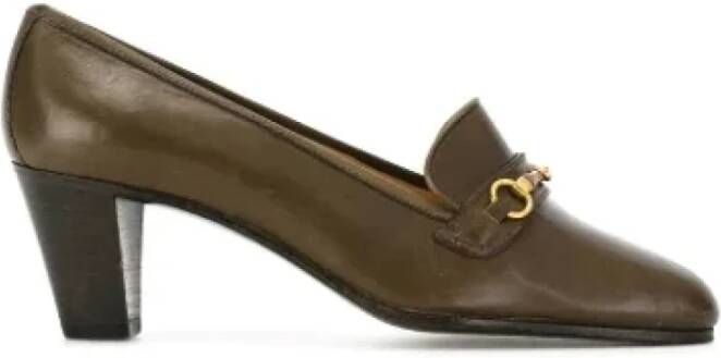 Celine Vintage Pre-owned Leather heels Brown Dames - Schoenen.nl