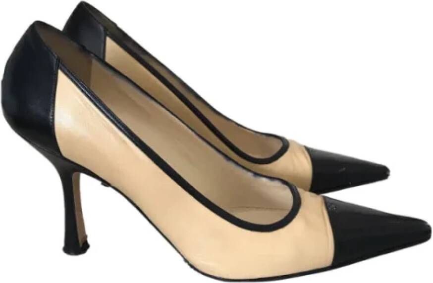 Chanel Vintage Pre-owned Leather heels Beige Dames - Schoenen.nl