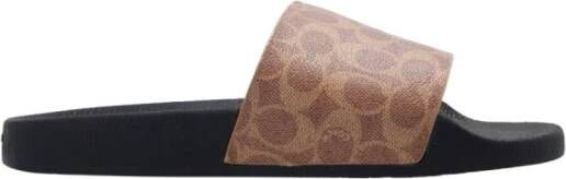 Coach Rubber slides Brown Heren - Schoenen.nl