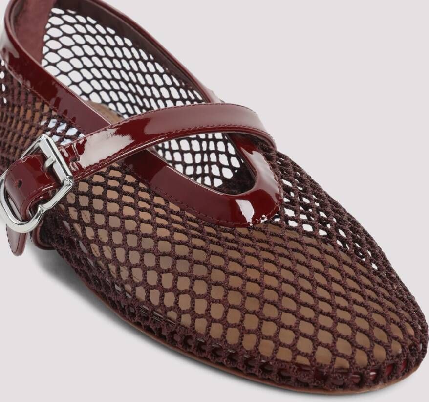 Alaïa Mesh platte ballerina's in rood - Schoenen.nl