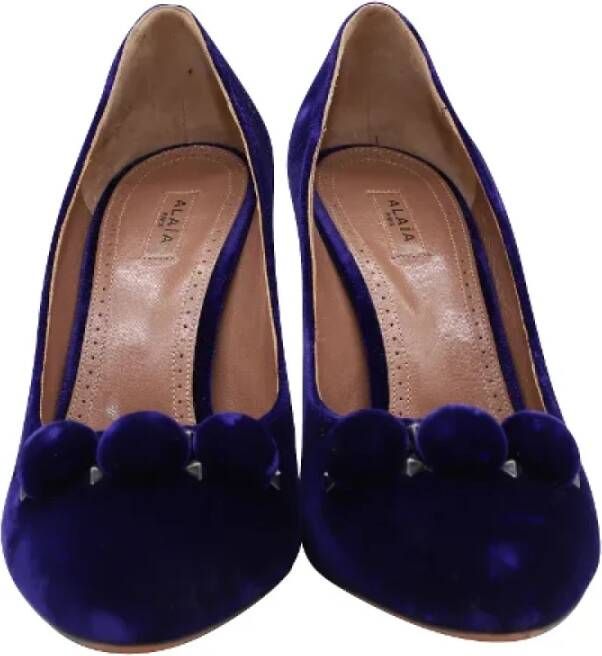 Alaïa Pre-owned Velvet heels Blue Dames - Schoenen.nl