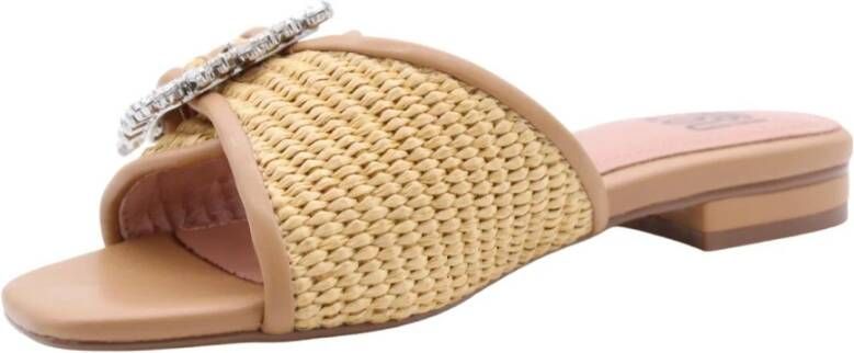 BIBI LOU Slippers Dames 870z69hg Maat: 38 Materiaal: Leer Kleur: Beige ...
