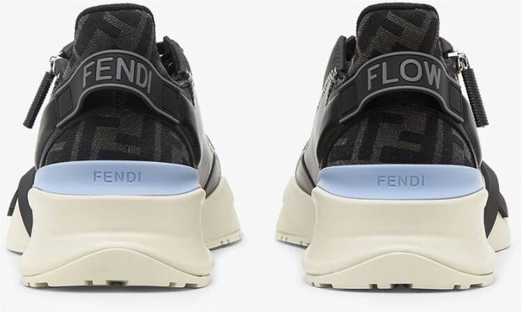 Fendi Luxe Grijze Sneakers met Elastische Veters en Zijrits Grijs Heren ...