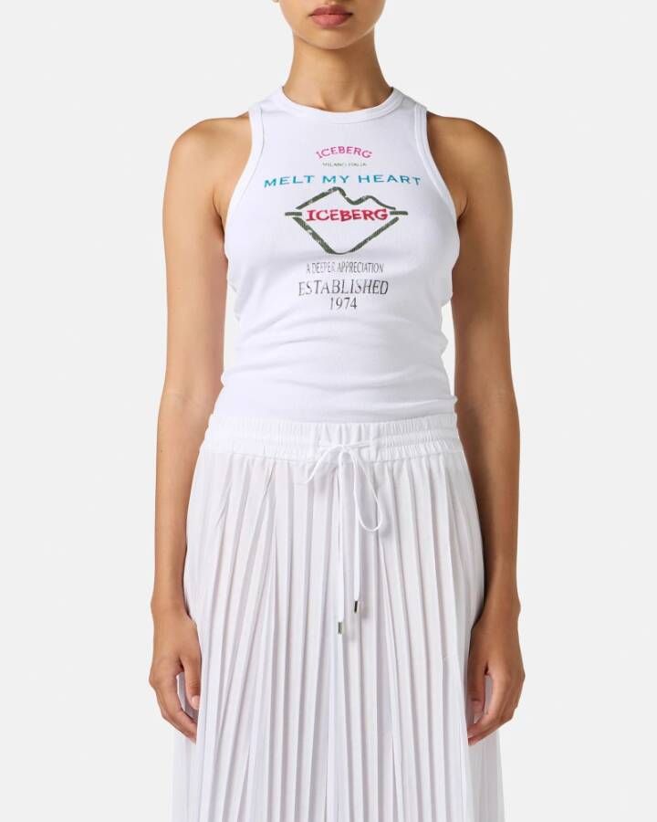 Iceberg Slim Fit Rib Top met Symboolprint - Schoenen.nl