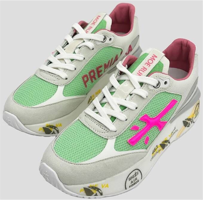 Premiata Lichtgroene nylon sneakers Green Dames - Schoenen.nl