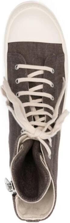 Rick Owens Zwarte Hoge Top Sneaker Brown Heren - Schoenen.nl