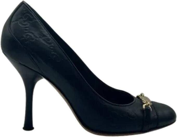 Gucci Vintage Pre-owned Leather heels Black Dames - Schoenen.nl