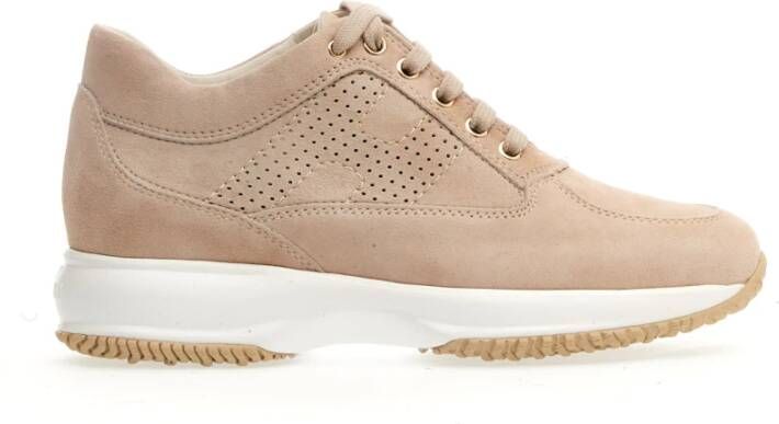 Hogan Suède Interactive Sand Sneakers Beige Dames - Schoenen.nl
