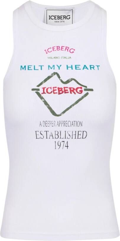 Iceberg Slim Fit Rib Top met Symboolprint - Schoenen.nl