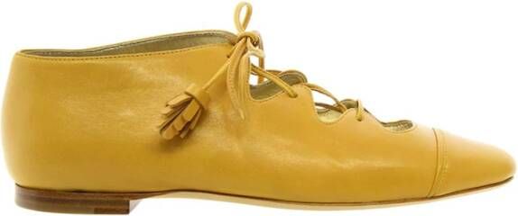Ines de la Fressange Paris Gele Open Teen Richelieu Leren Schoenen ...