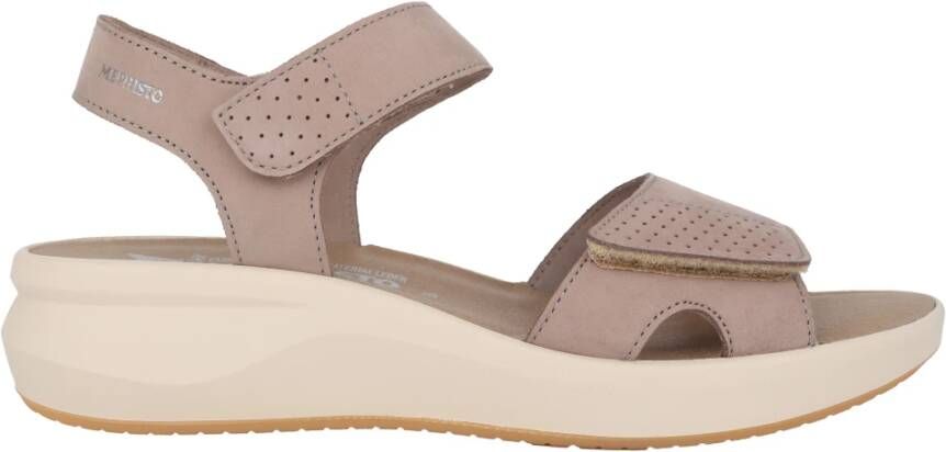 Mephisto Taupe Sleehak Sandalen - Schoenen.nl