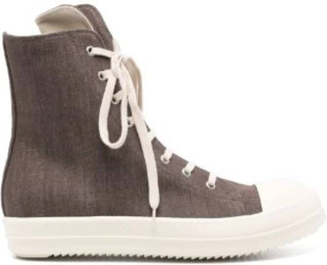Rick Owens Zwarte Hoge Top Sneaker Brown Heren - Schoenen.nl