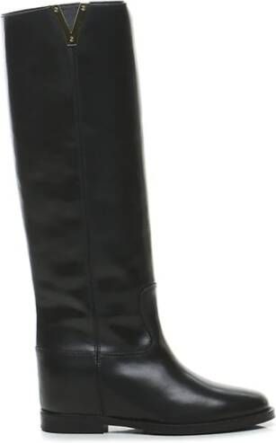 Via Roma 15 Dames Leren Laarzen Art. 2568 Zwart Black Dames - Schoenen.nl