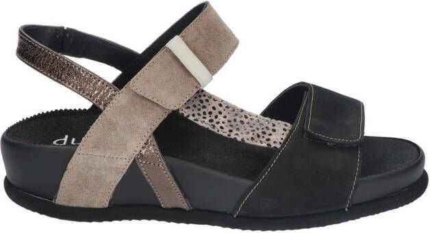 Durea 7418 792E 0496 Zwart Taupe Sandalen - Schoenen.nl
