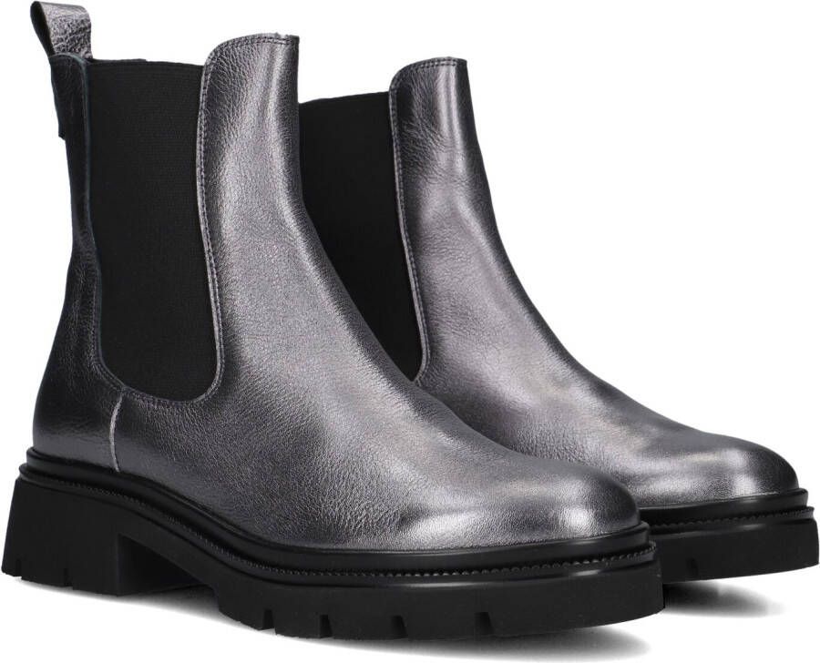 Ctwlk. Metallic Leren Chelsea Boots Felvis Black Dames - Schoenen.nl