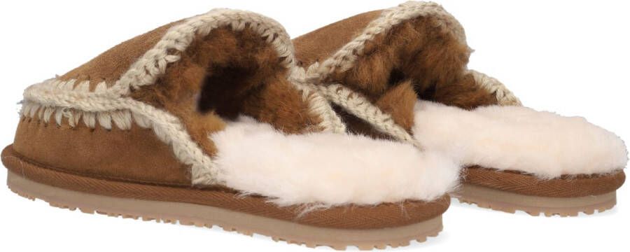 MOU Slipper Full Eskimo Stitch Pantoffels Sloffen Dames Cognac ...