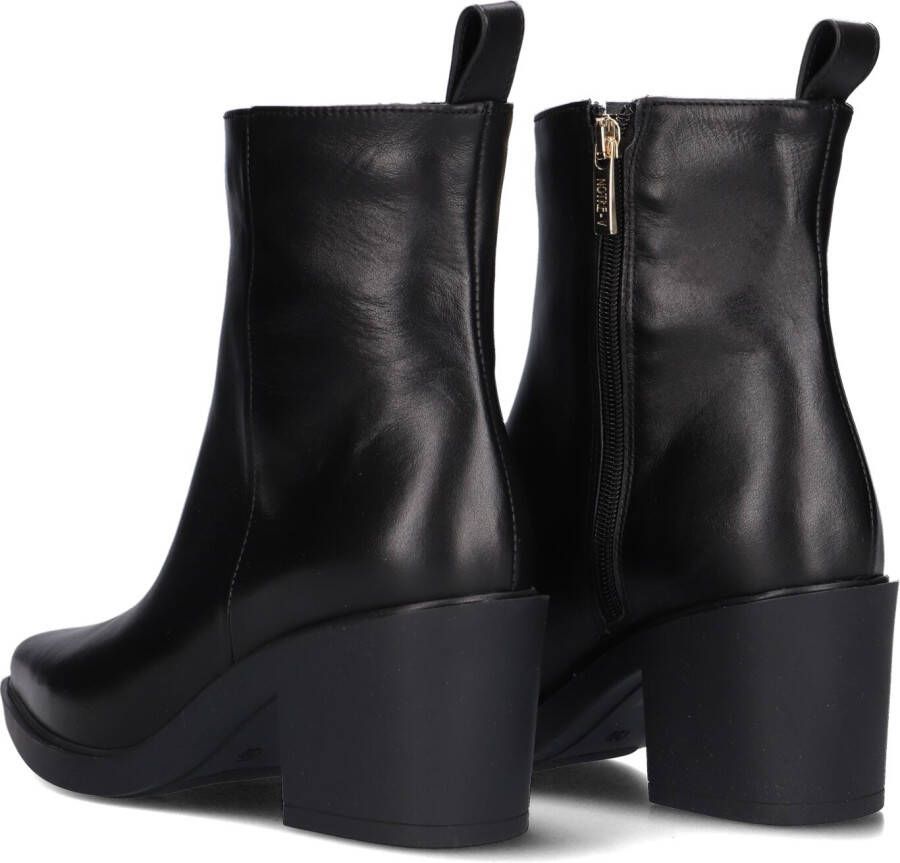 Notre-V 15636 Enkellaarsjes Enkelboots met rits Dames Zwart - Schoenen.nl